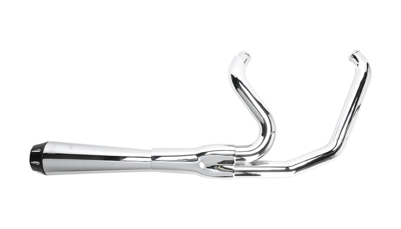 Bassani Road Rage Short 21" Megaphone Chrome 2-into-1 Exhaust System ...