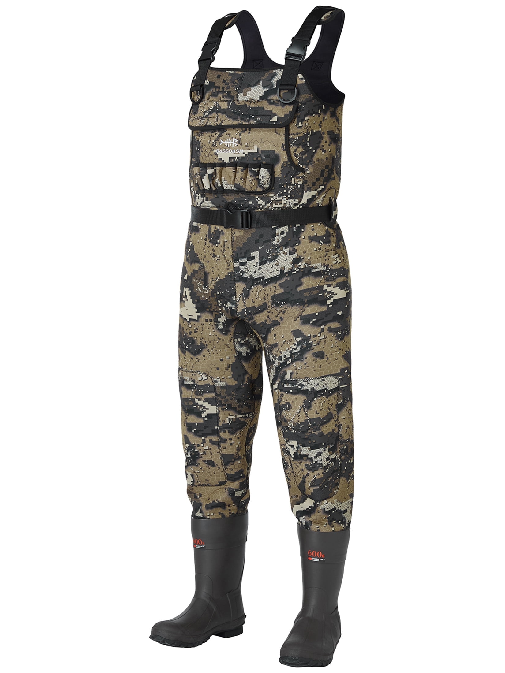 Bassdash Bare Camo Neoprene Chest Fishing Hunting Waders for Men with ...