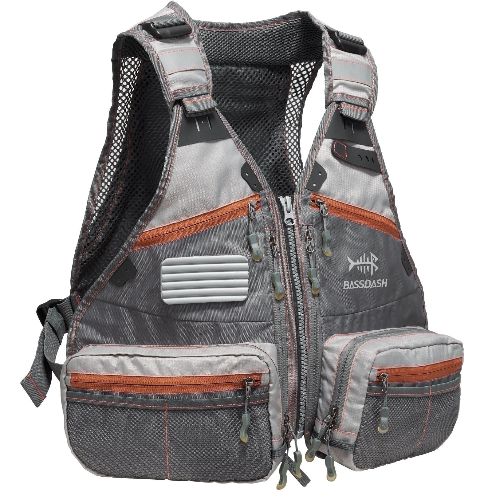 Bassdash Fishing Vest Pack,Men’s One Size - Grey/Chocolate - Walmart.com
