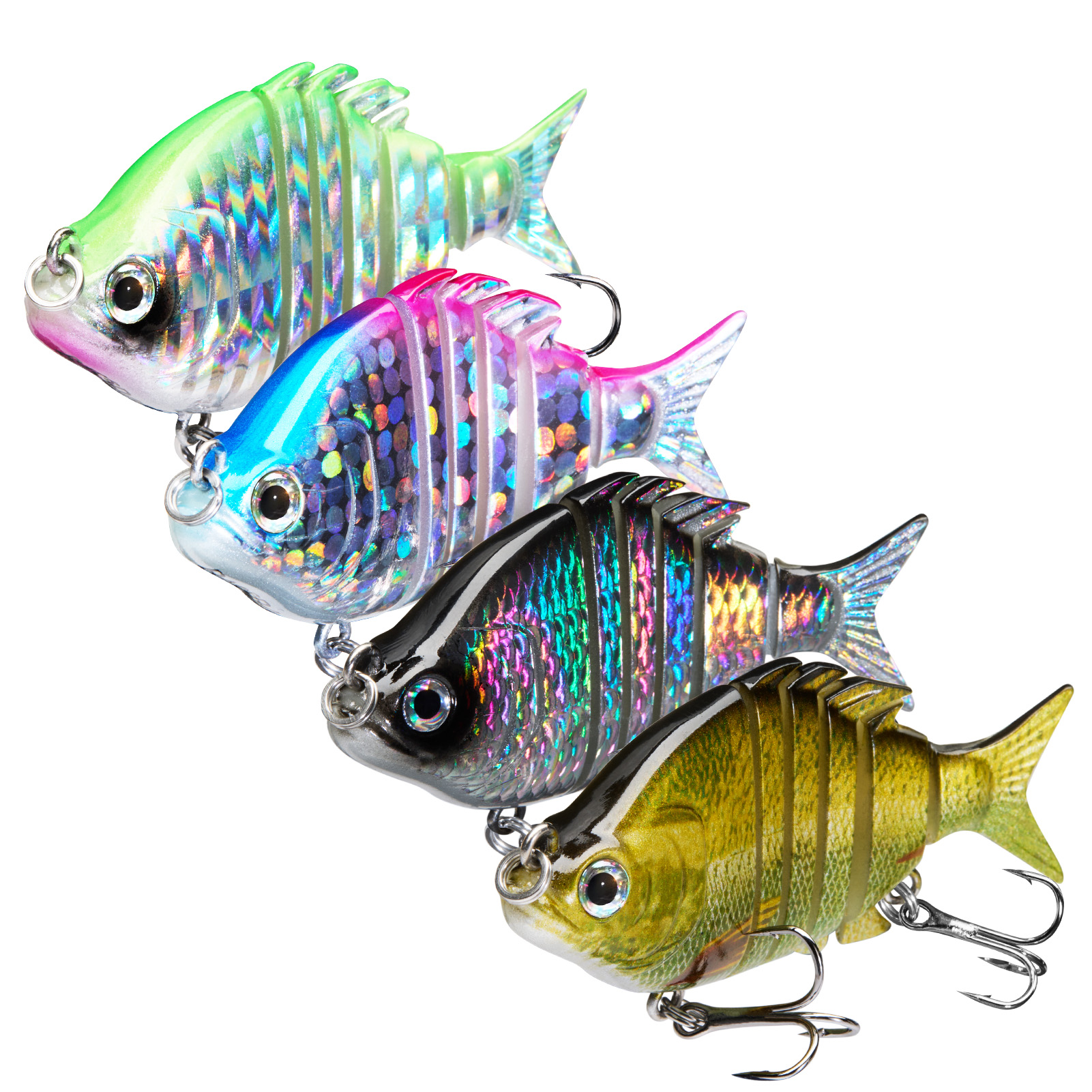 Bassdash SwimPanfish 2.5”/0.34oz Hard Bluegill Swimbaits Multi Jointed ...