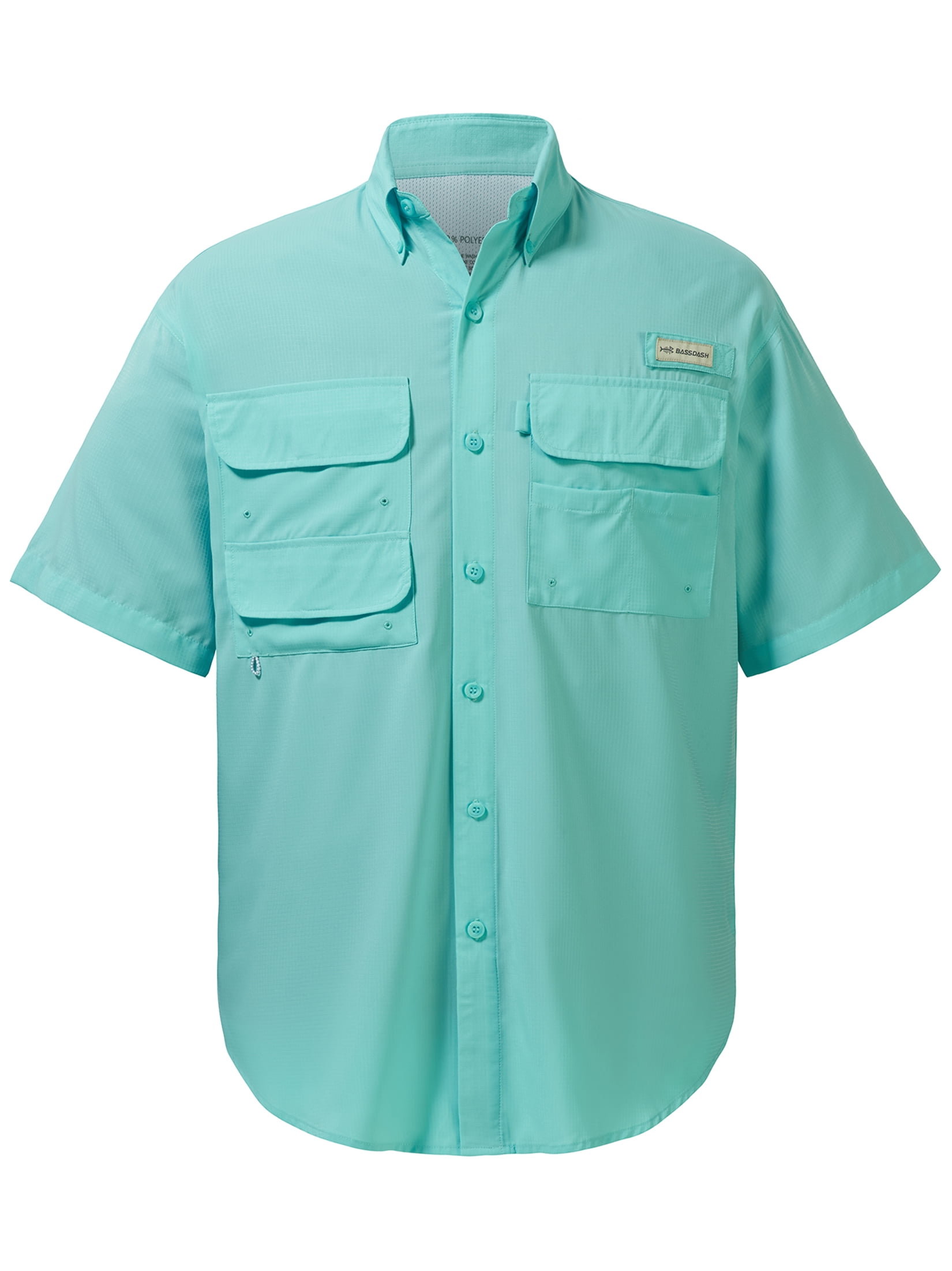 Bassdash UPF 50 Men’s Fishing Dress Shirt Button Down Woven Short ...