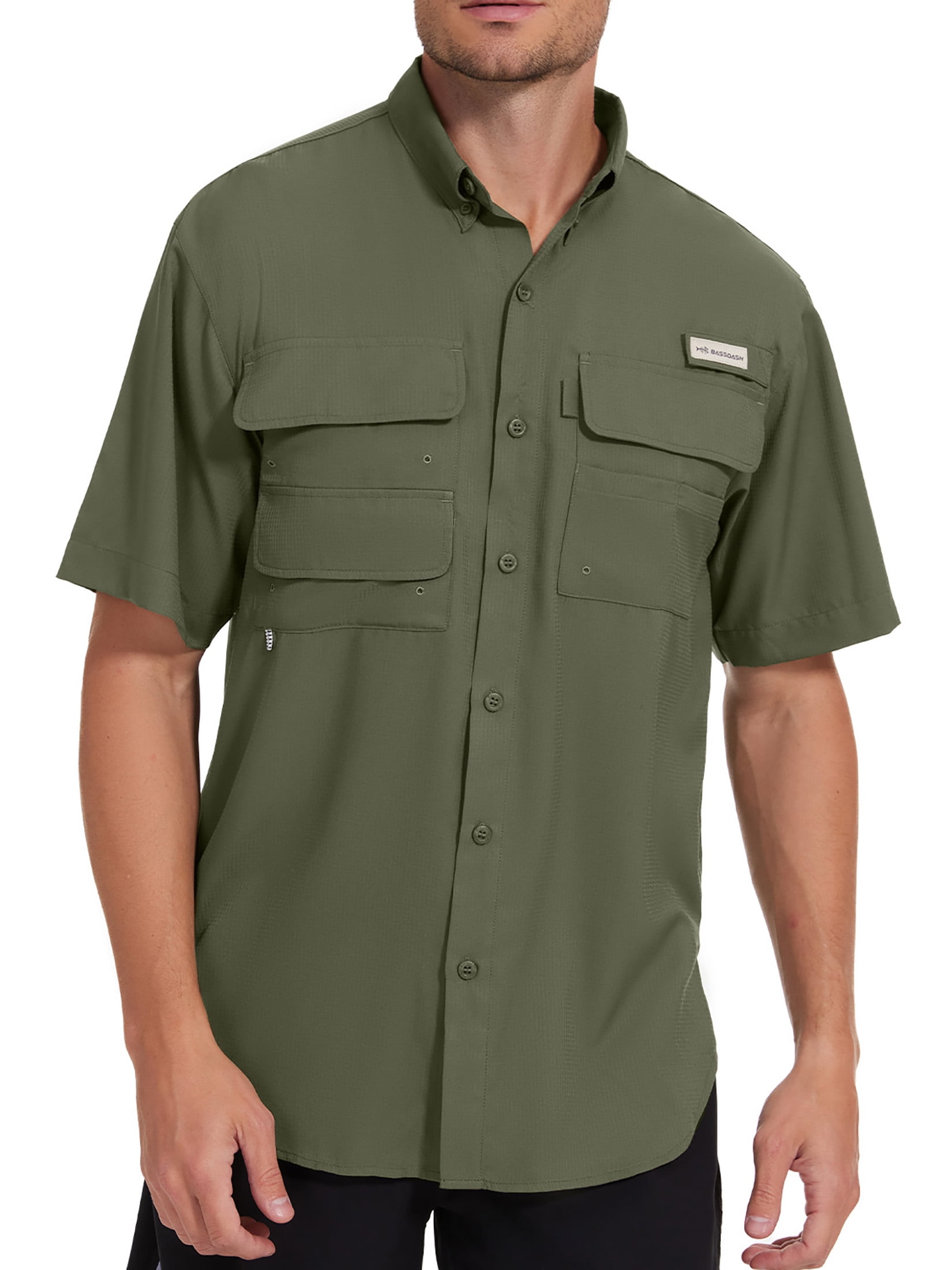 Bassdash UPF 50 Men’s Fishing Dress Shirt Button Down Woven Short ...