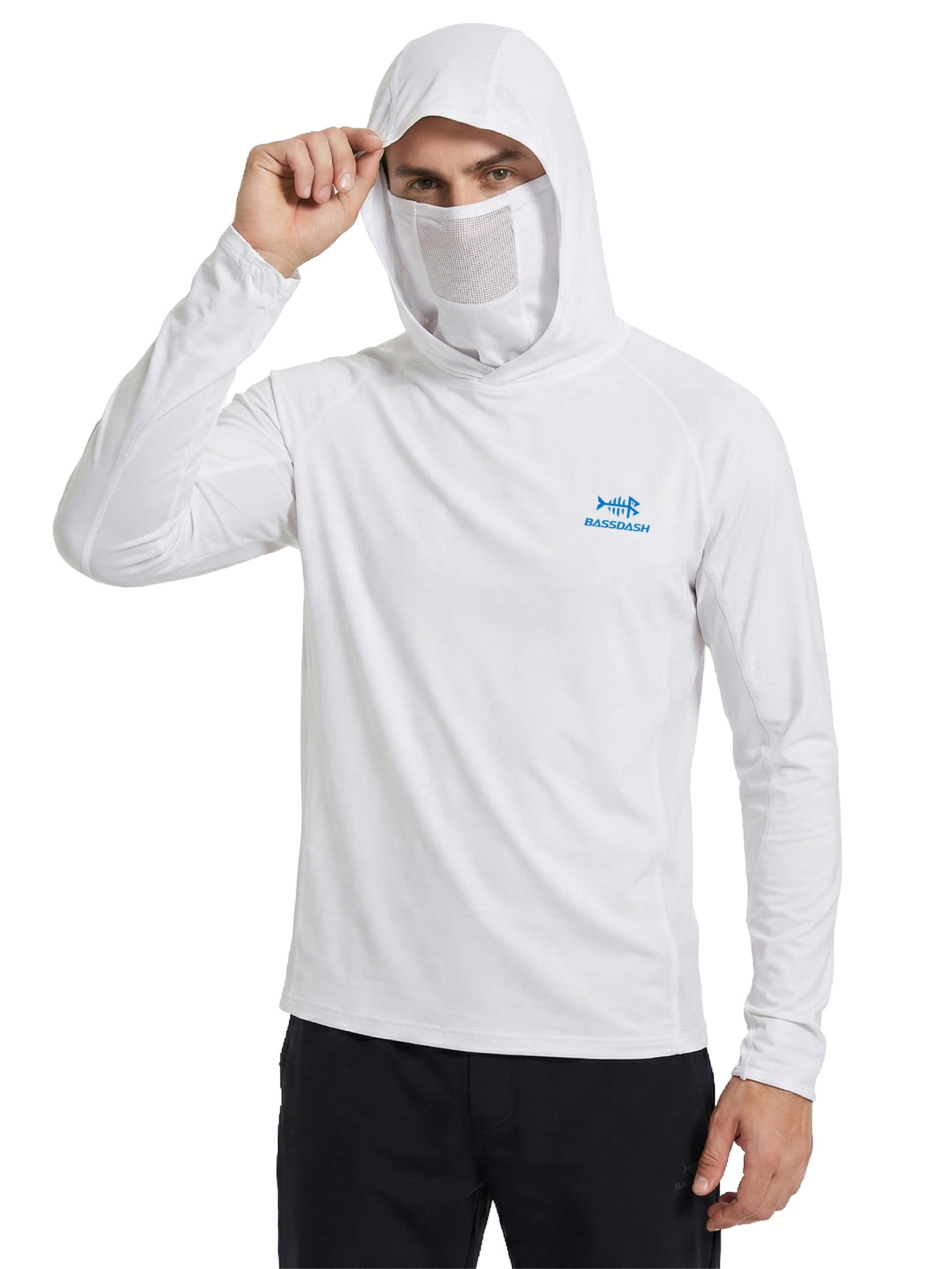 Bassdash UPF 50+ Men’s Long Sleeve Fishing Shirt with Mask UV Neck ...