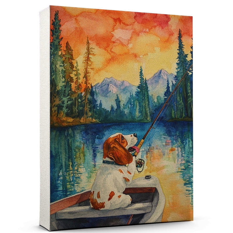 Basset Fauvede Bretagne Dog Canvas Fishing Canvas – Funny Basset ...
