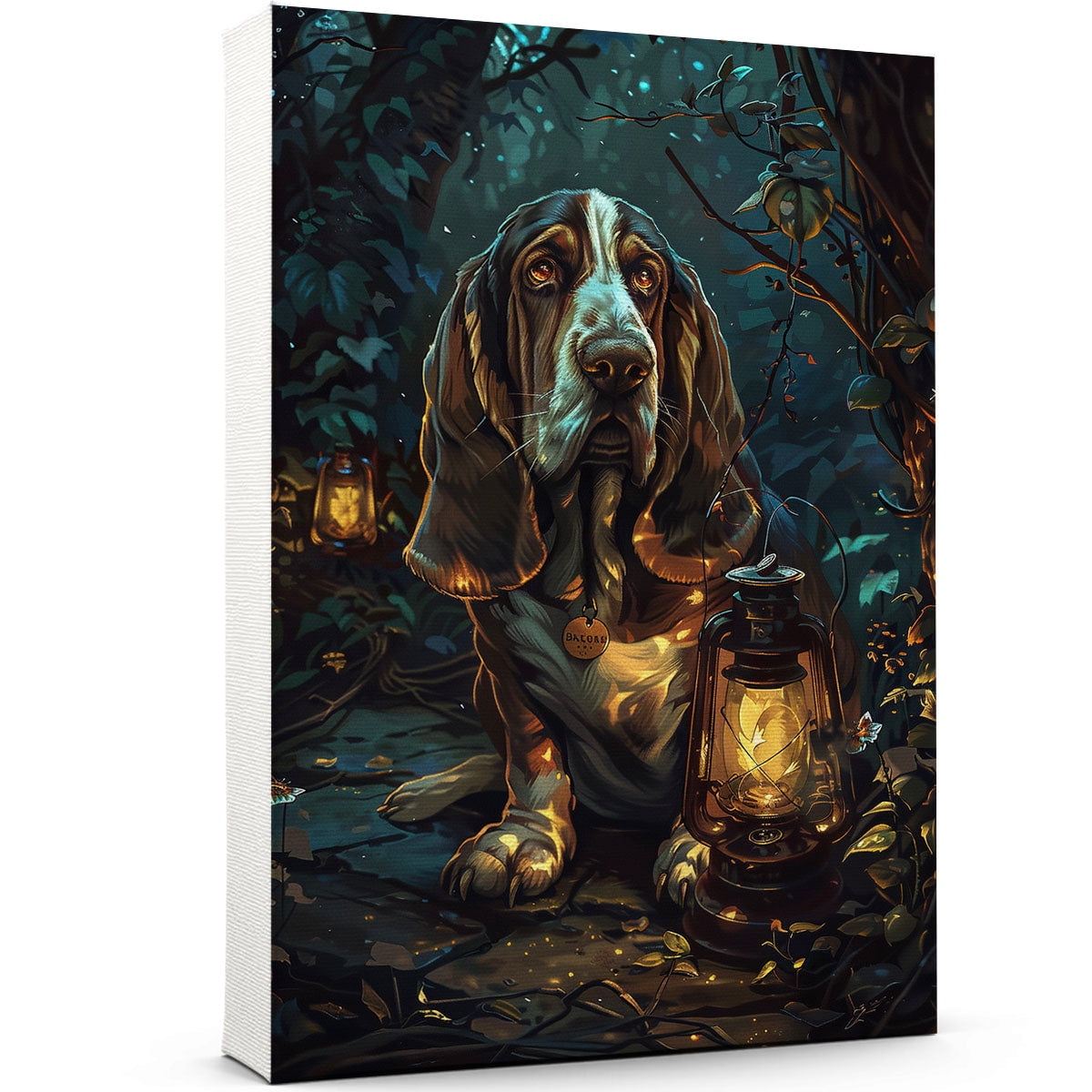 Basset Hound Artwork Dog Colorful Poster - Basset Hound Dog Canvas Wall ...