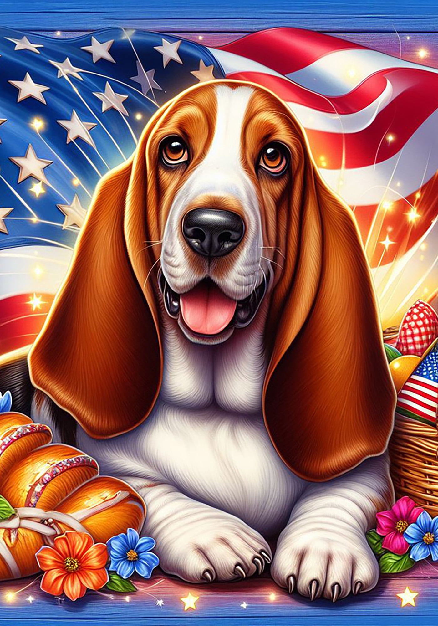 Basset Hound - Best of Breed DCR Patriotic I House Flag - Walmart.com