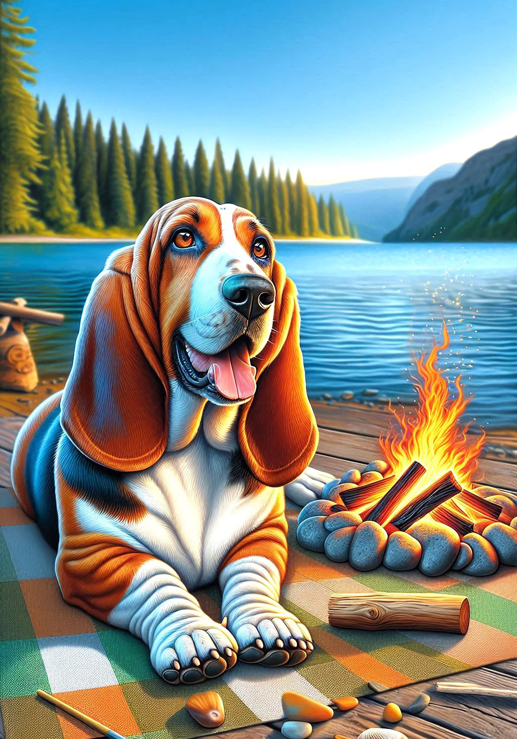 Basset Hound - Best of Breed DCR Summer Camping Outdoor Garden Flag 12 ...