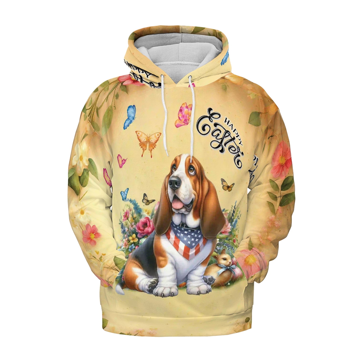 Basset Hound Celebrates Spring and Enjoys a Happy Easter All Over Print ...