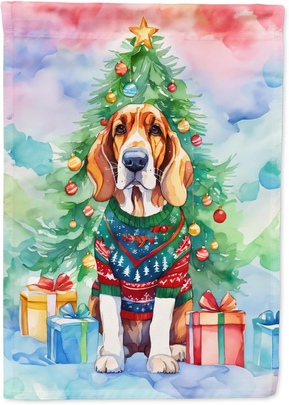 Basset Hound Christmas Garden Flag Mailbox Flag Decorative Yard Flag Banner Outside Patio ...