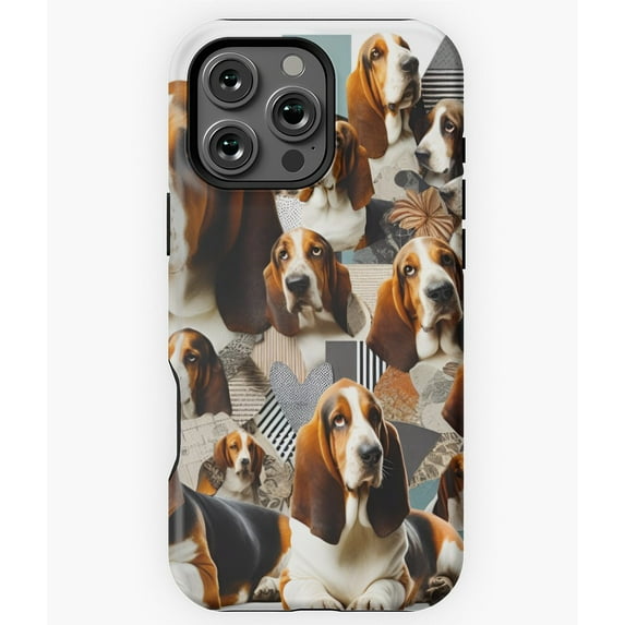 Basset Hound Collage Artistry Dog Phone Case for iPhone 16 15 14 13 12 ...