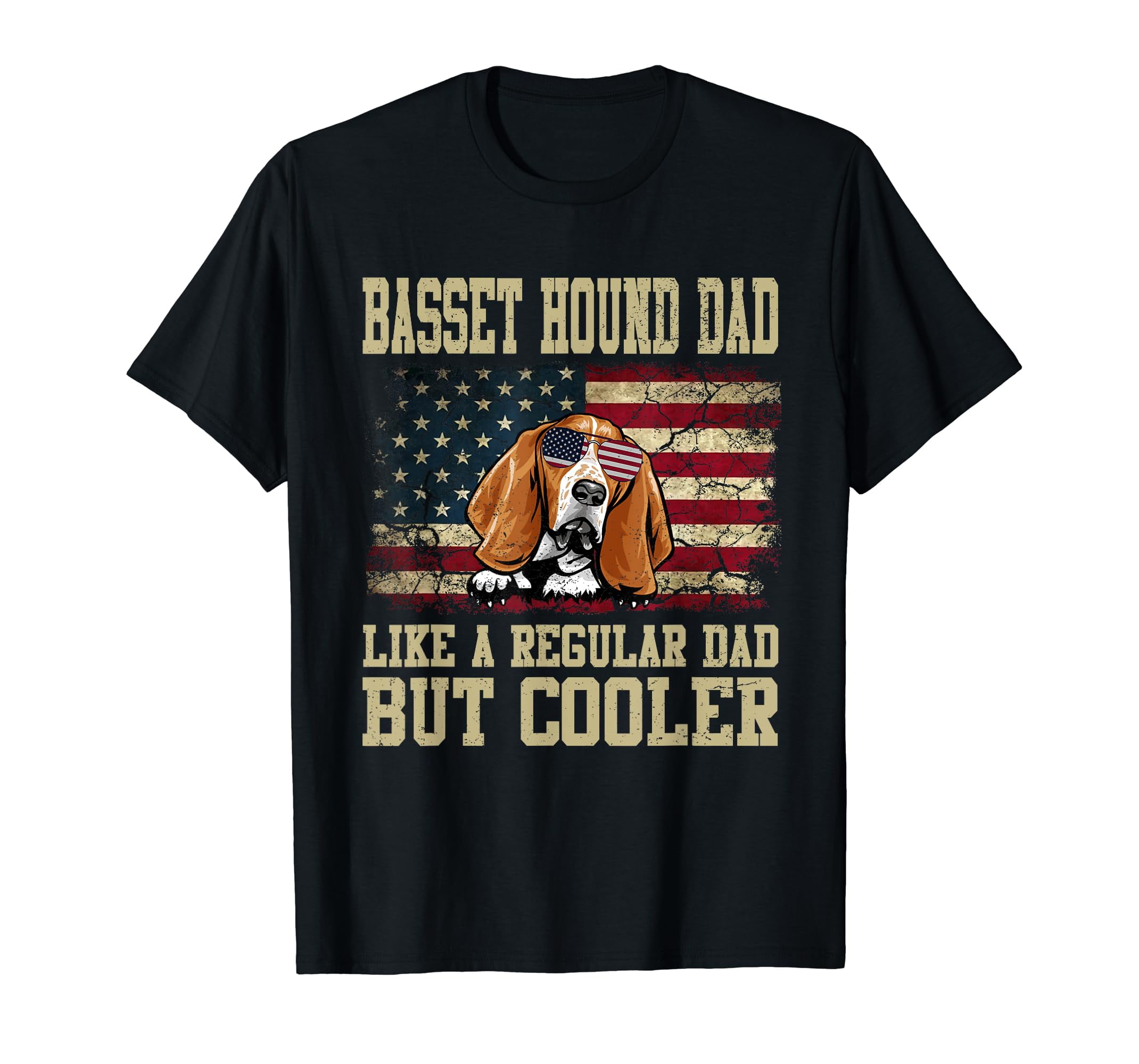 Basset Hound Dad Like A Regular Dad But Cooler Dog Dad T-Shirt ...