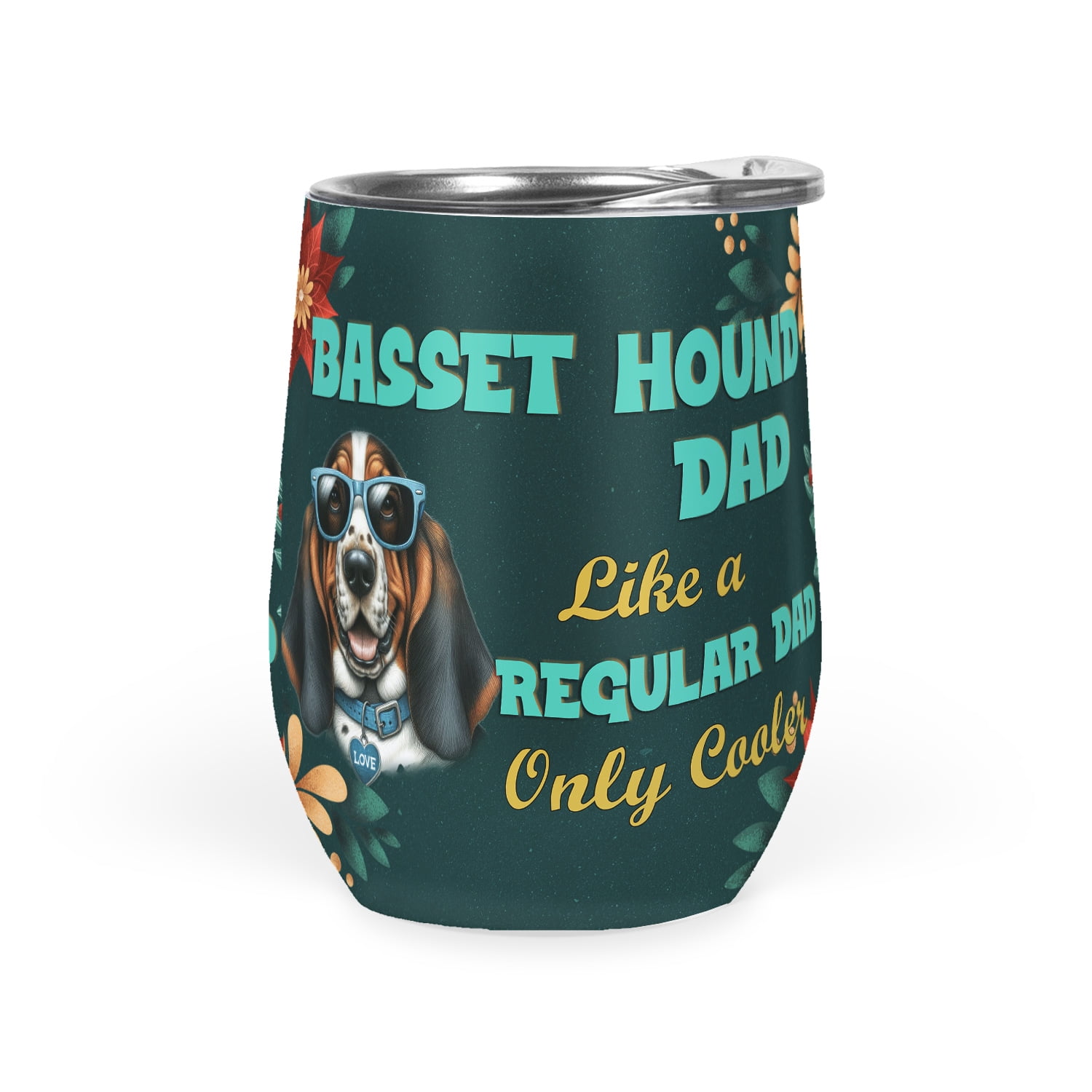 Basset Hound Dad Like a Regular Dad Only Cooler Happy Father's Day 12oz ...