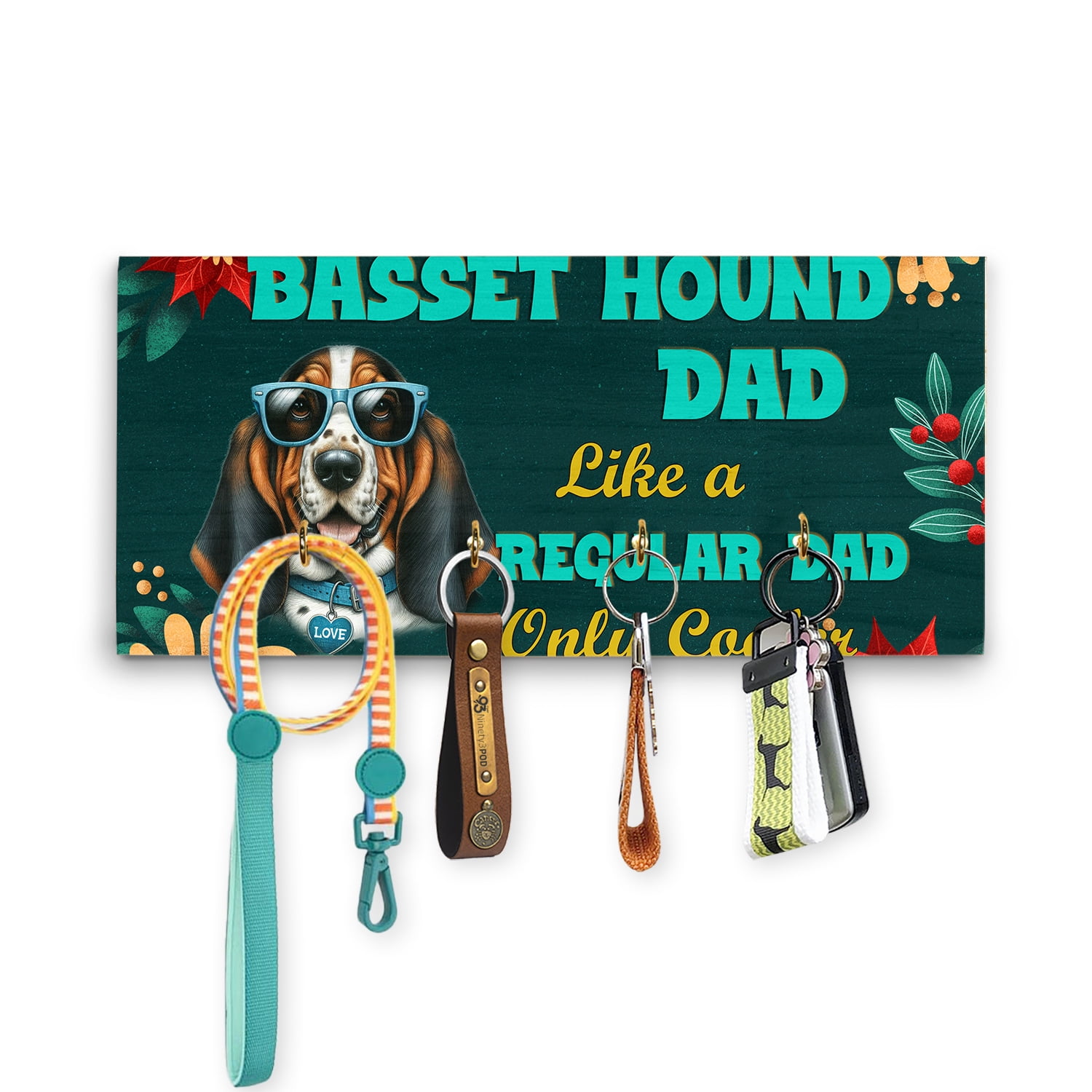 Basset Hound Dad Like a Regular Dad Only Cooler Happy Father's Day Wood ...