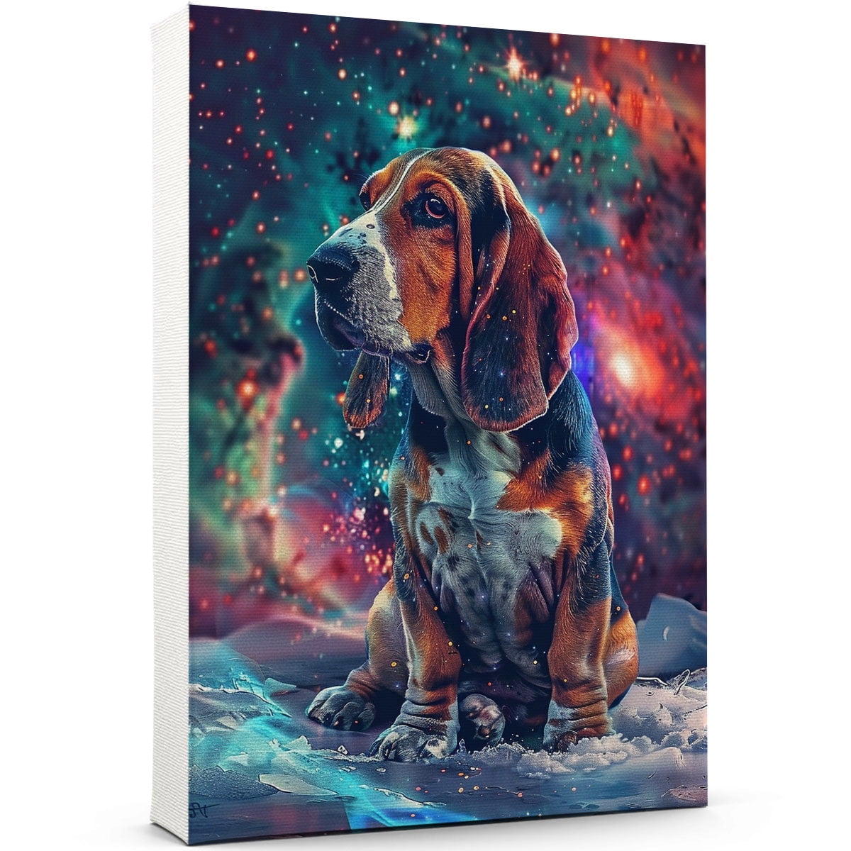 Basset Hound Dog Art Starry Night-Inspired - Contemporary Abstract ...