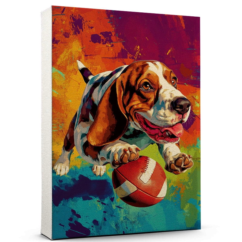 Basset Hound Dog Art Stretched Canvas Size 8x12 – Basset Hound Dog ...