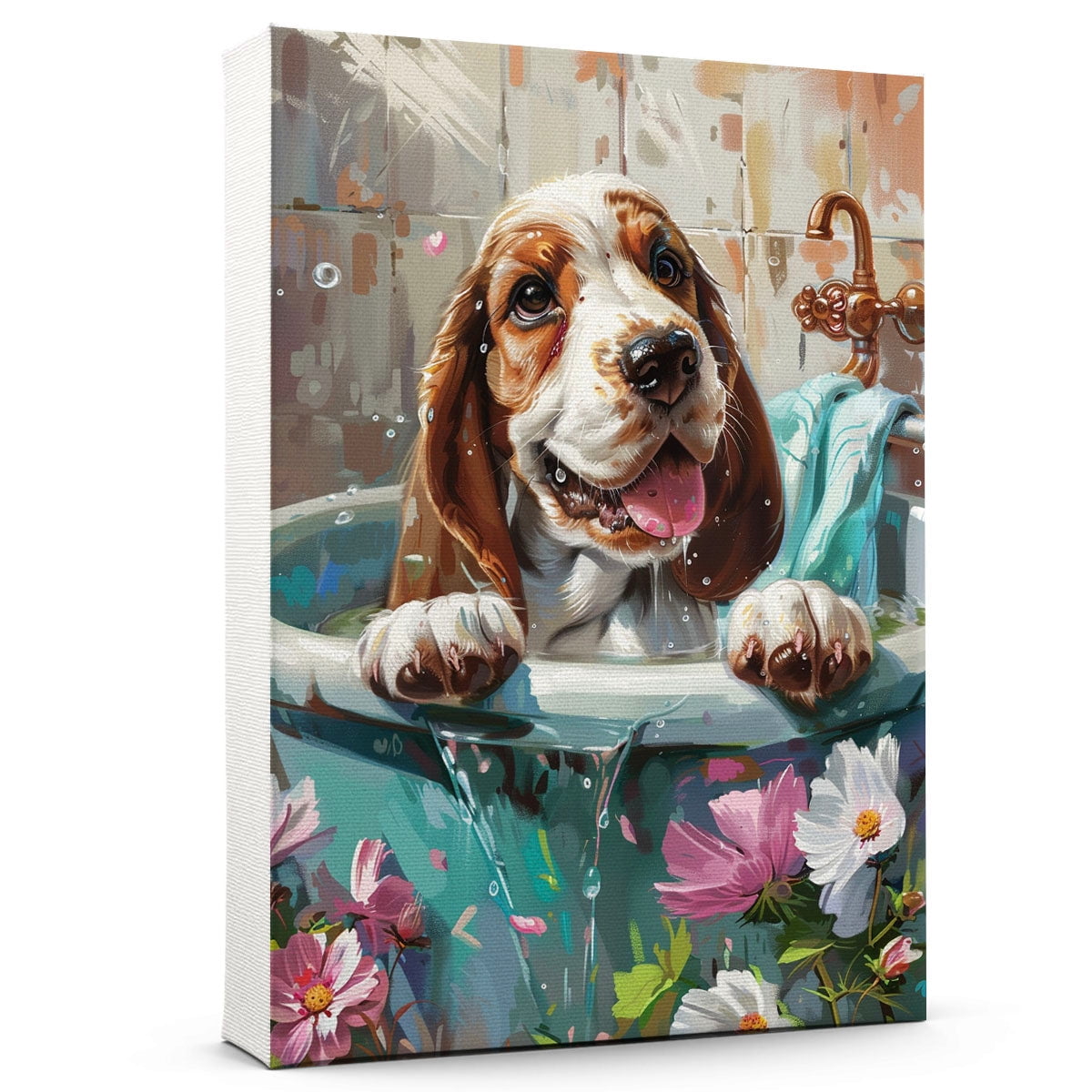 Basset Hound Dog Bathroom Poster Print Farmhouse Bathroom Animals Wall ...