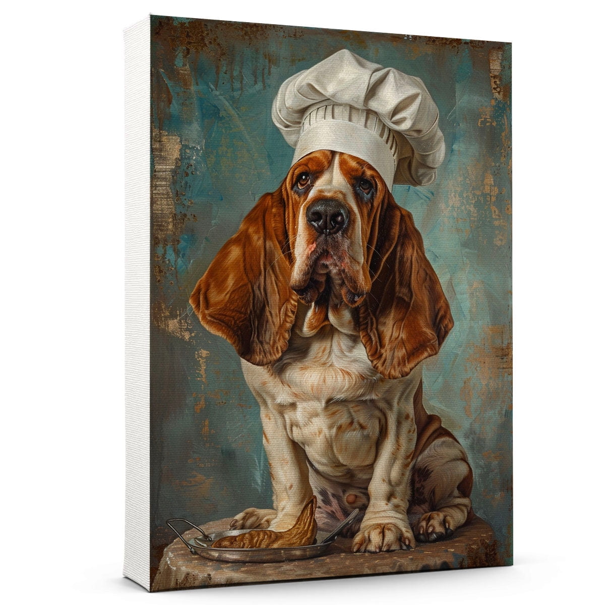 Basset Hound Dog Canvas Wall Art, Basset Hound Dog Poster Print Kitchen ...