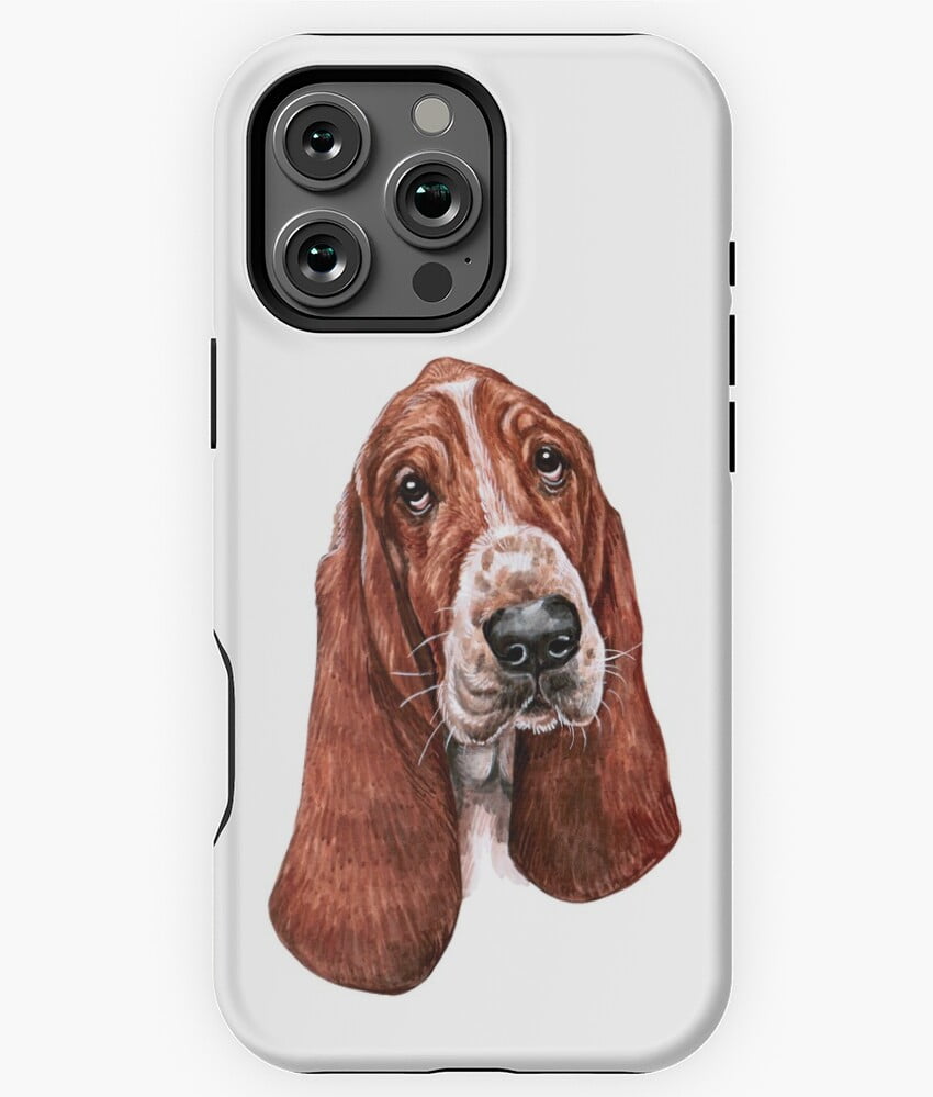 Basset Hound Dog Close Up Portrait Phone Case for iPhone 16 15 14 13 12 ...