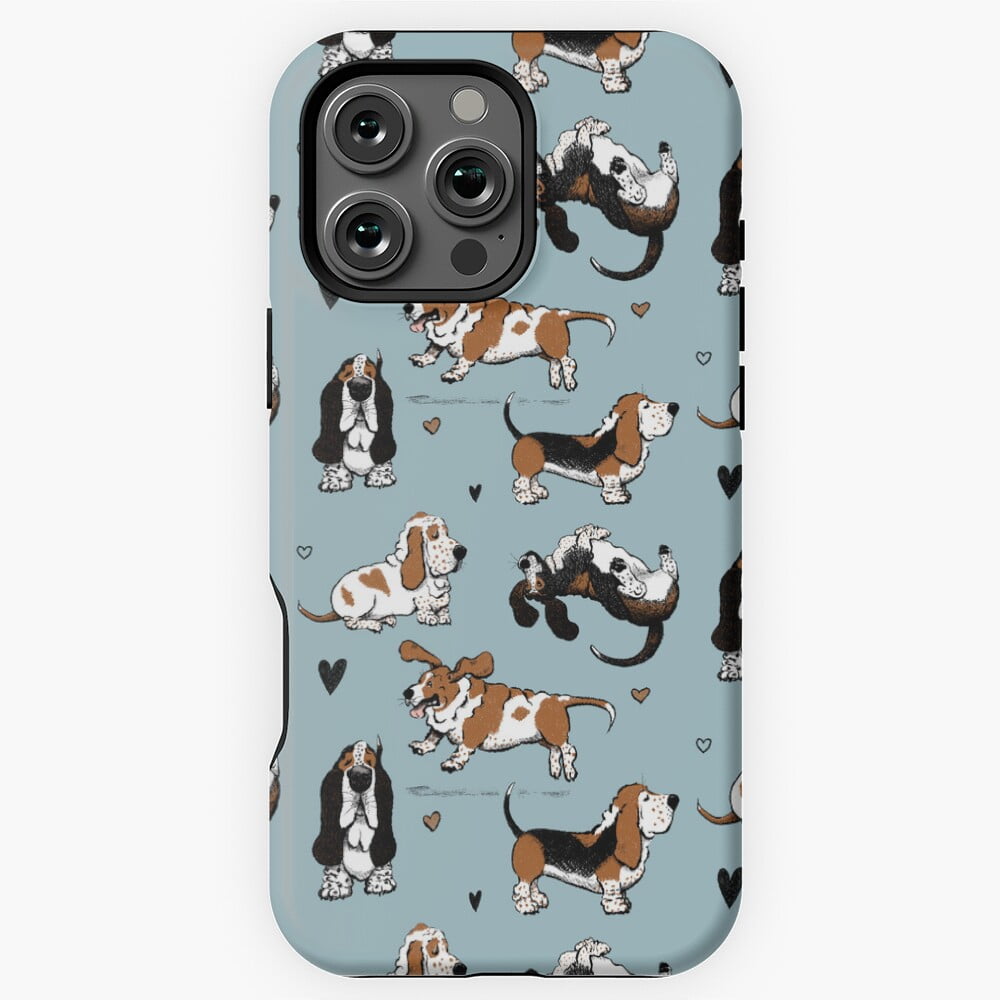 Basset Hound Dog Pattern Phone Case Compatible with iPhone 11-17 Pro ...