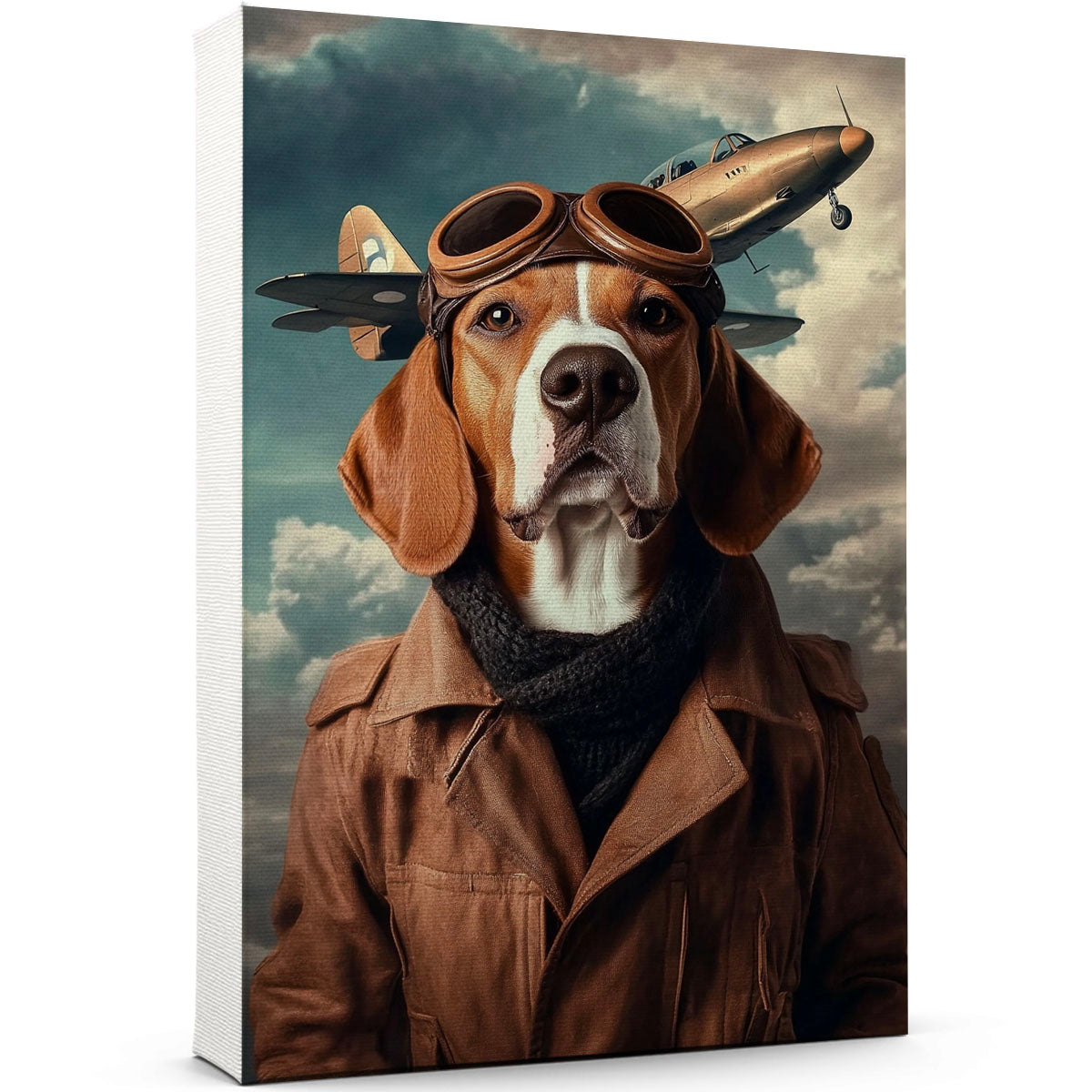 Basset Hound Dog Pilot Wall Art, Pet Art, Funny Dog Poster 8x12in ...