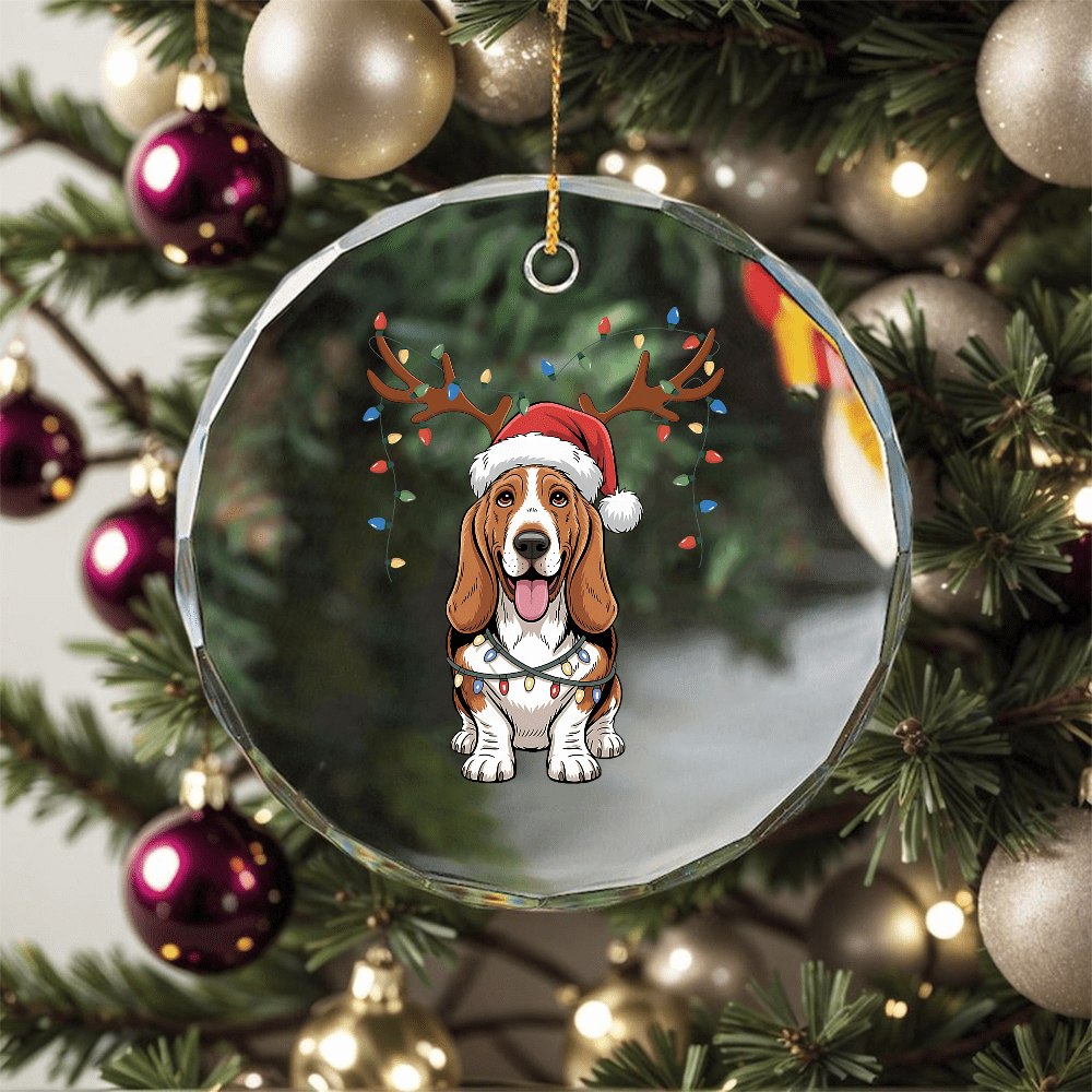 Basset Hound Dog Reindeer Lights Pet Dogs Lover Ornament, Home Decor ...