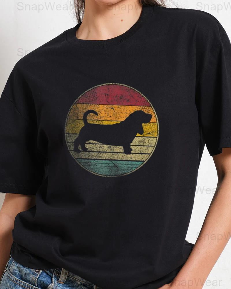 Basset Hound Dog Vintage Distressed Retro 70s 80s 90s Floppy Ears T ...