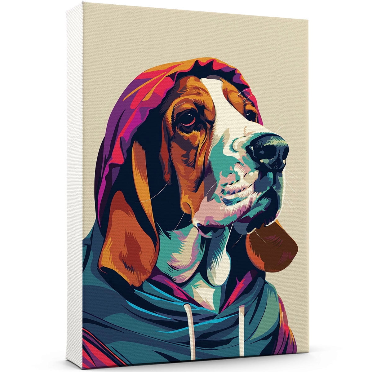 Basset Hound Dog Wall Art Cute Animal Decor for Kid's Bedroom, Home ...