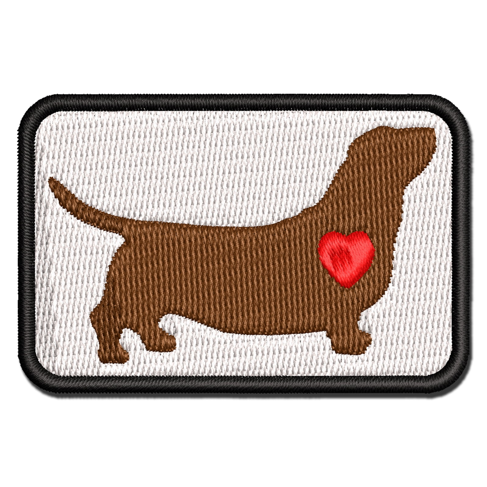 Basset Hound Dog with Heart Applique Multi-Color Embroidered Hook ...