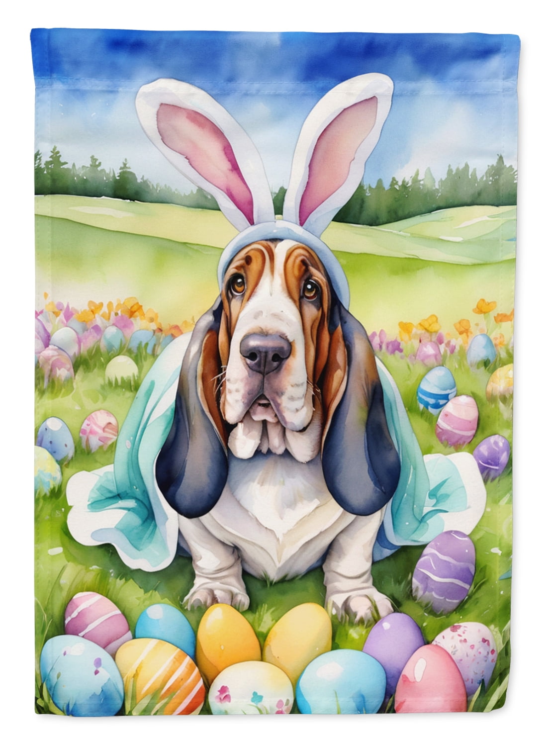 Basset Hound Easter Egg Hunt House Flag - Walmart.com