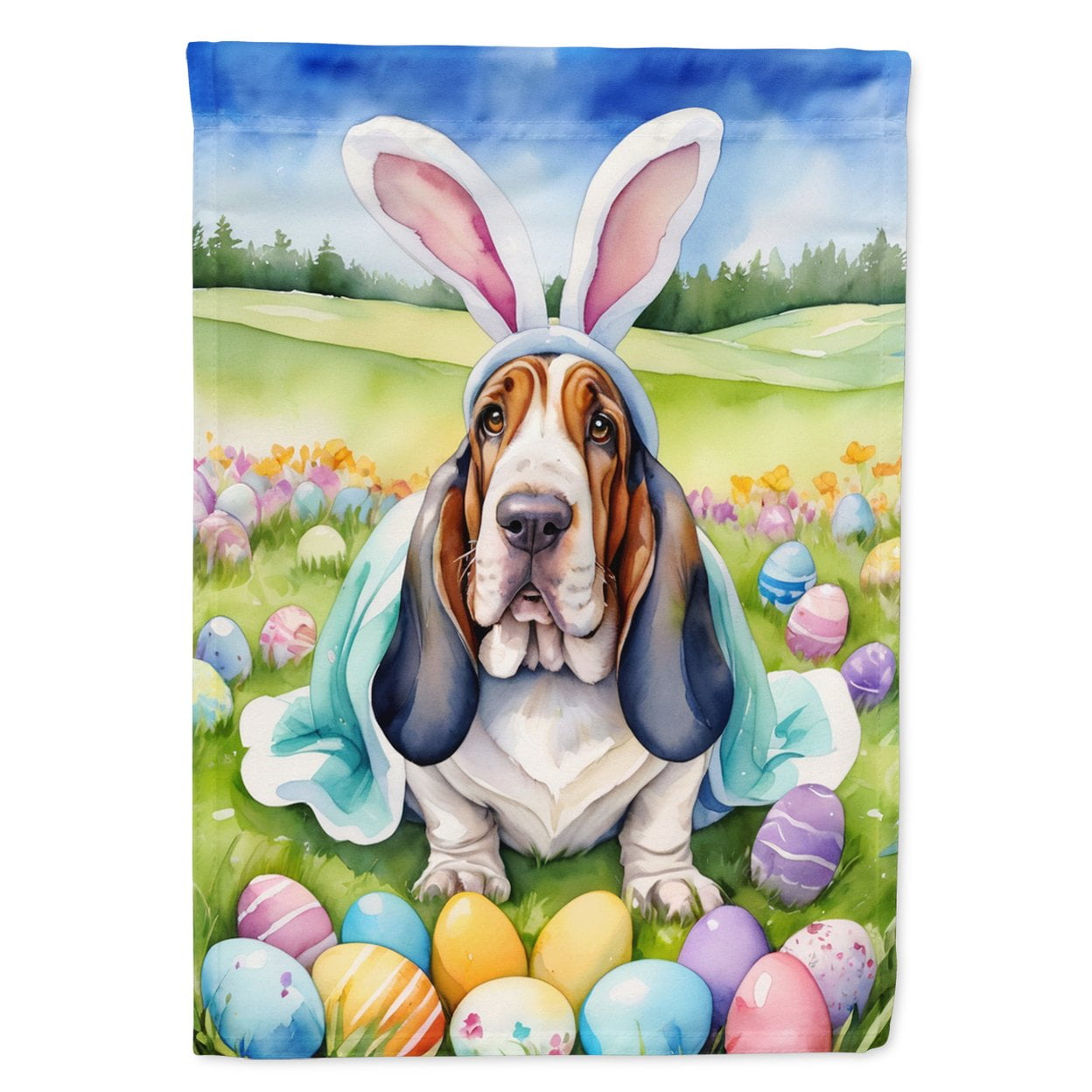 Basset Hound Easter Egg Hunt House Flag - Walmart.com