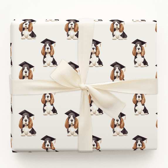 Basset Hound Graduate - Christmas Wrapping Paper Roll - Gift Wrap for ...