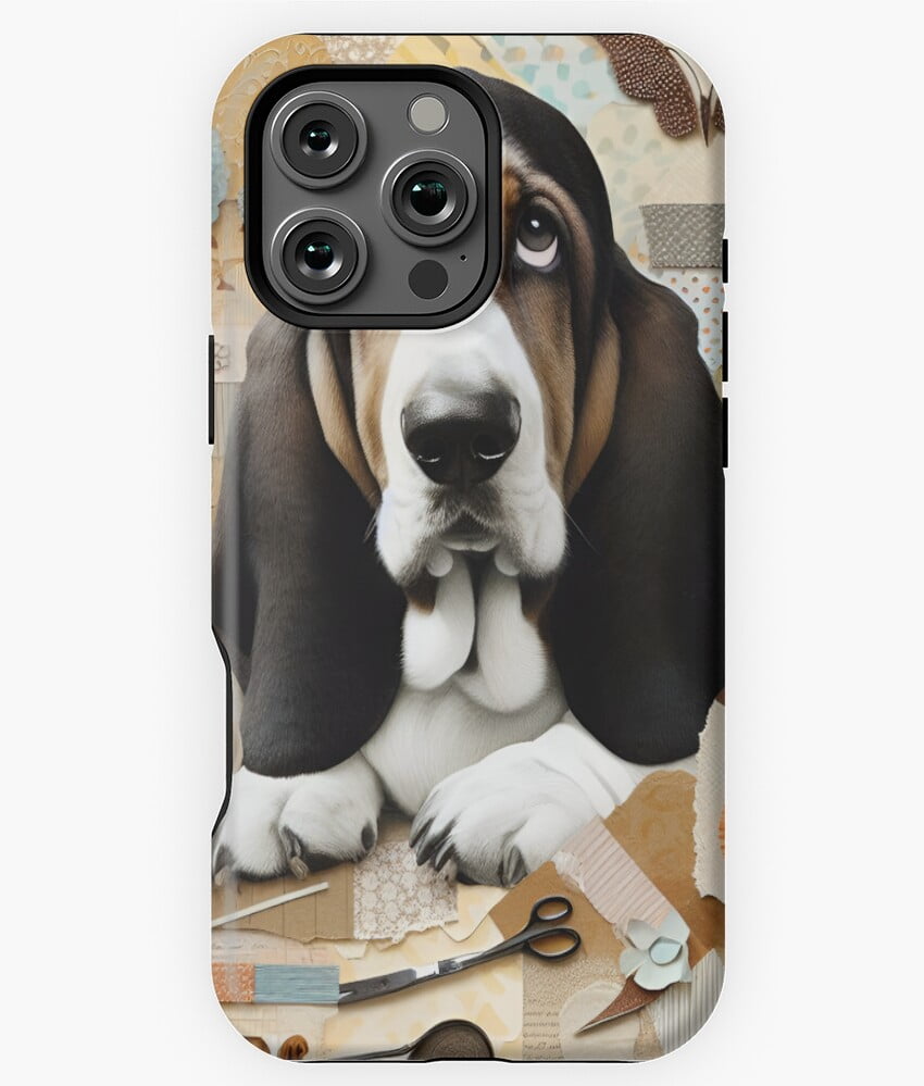 Basset Hound Illustration Masterpiece Phone Case for iPhone 16 15 14 13 ...