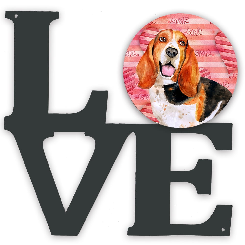 Basset Hound Love Metal Wall Artwork LOVE - Walmart.com