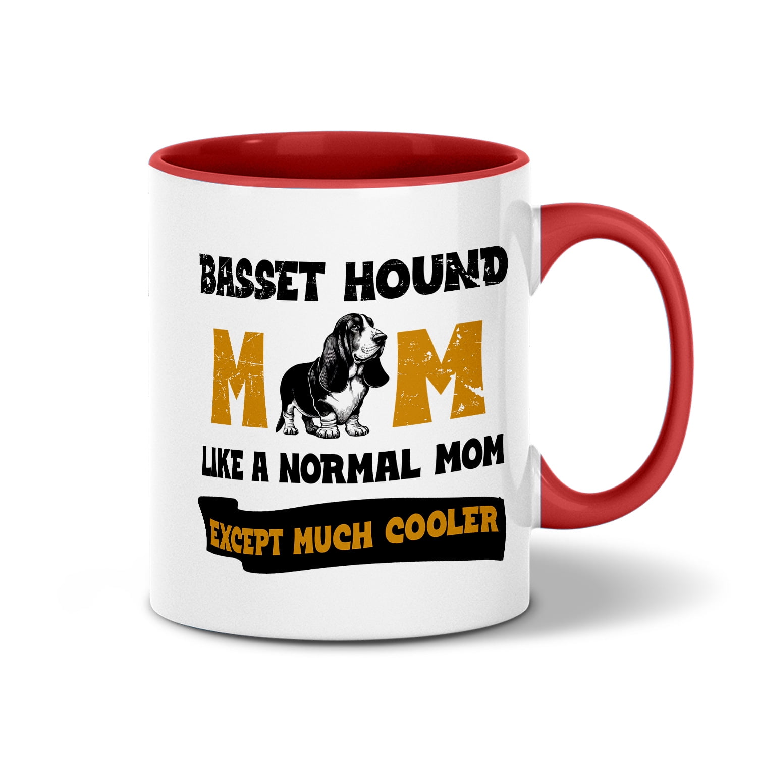 Basset Hound Mom Like a Normal Mom Except Much Cooler Happy Mother's Day 11oz Accent Two-tone ...