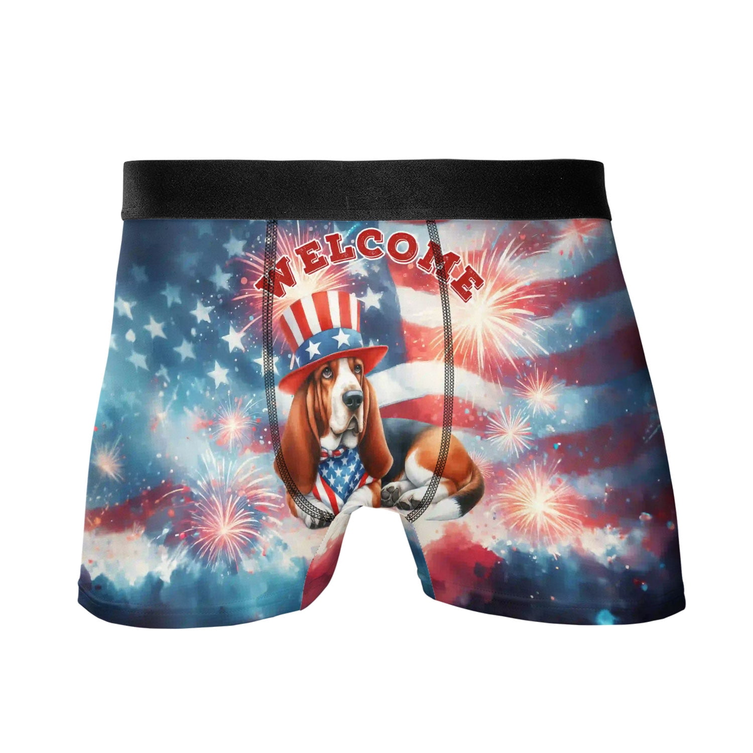 Basset Hound Patriotic Welcome for 4Th of July Independence Day All ...