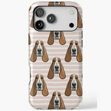 Basset Hound Pink Stripes Cute Dog Phone Cover for iPhone 11 12 13 14 ...