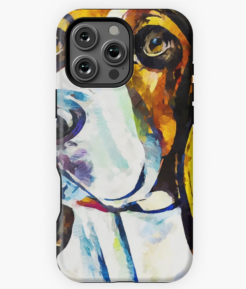 Basset Hound Portrait Abstract Art Phone Case for iPhone 16 15 14 13 12 ...