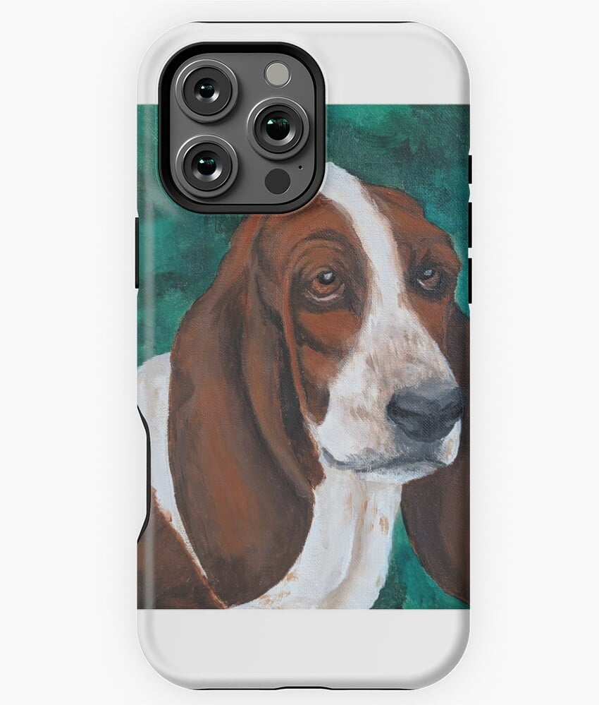 Basset Hound Portrait Dog Art Painting Phone Case for iPhone 16 15 14 ...