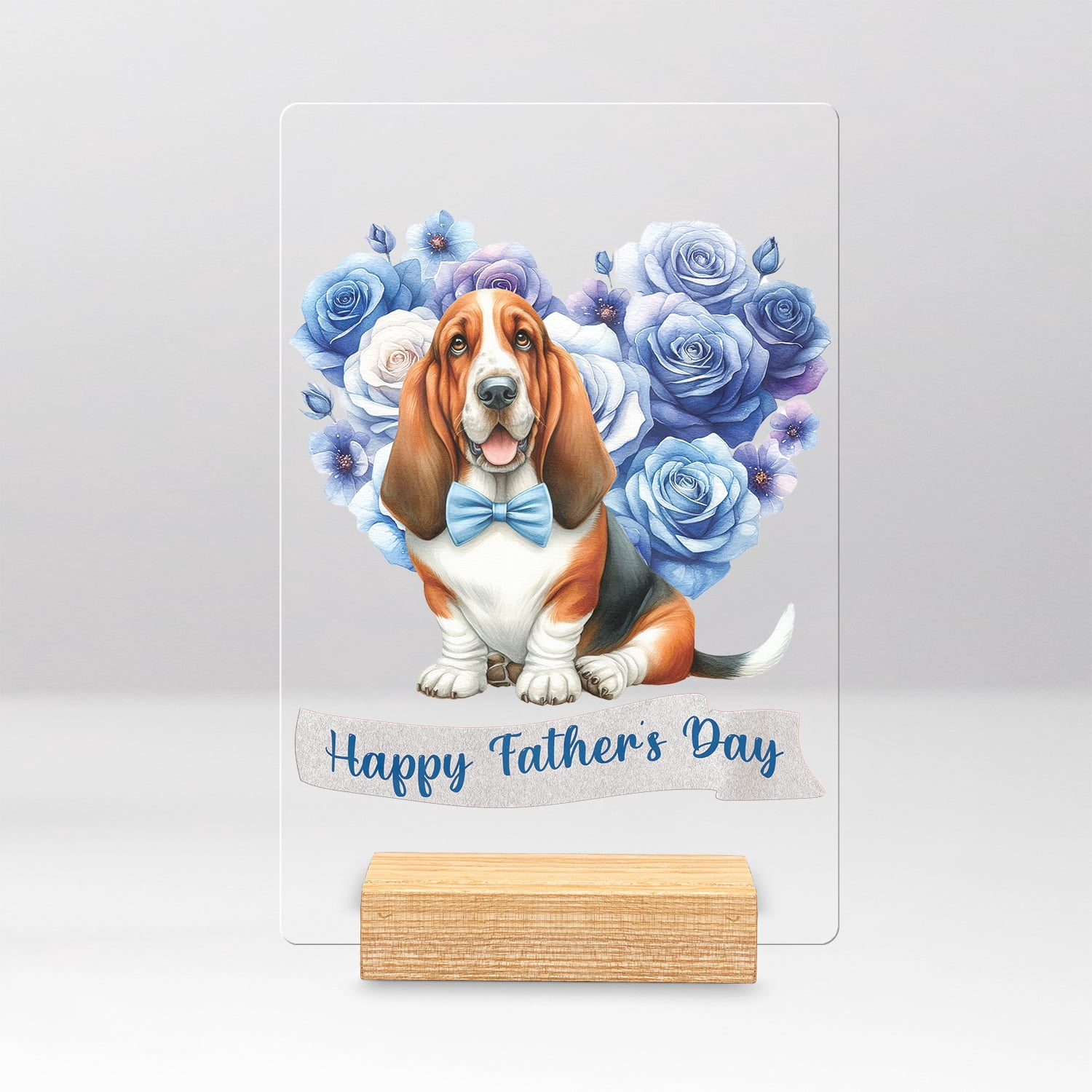 Basset Hound Proud Dad Happy Father's Day Acrylic Plaque Sign Ashwood ...