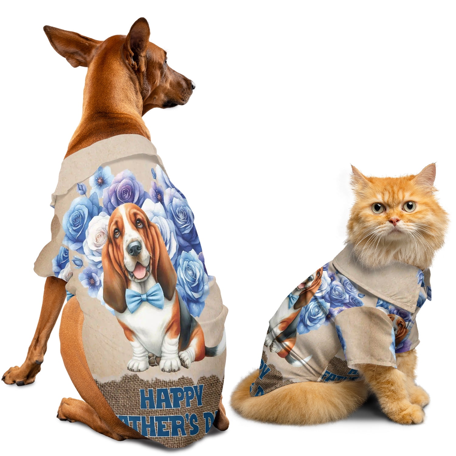 Basset Hound Proud Dad Happy Father's Day Hawaiian Summer Shirt for ...
