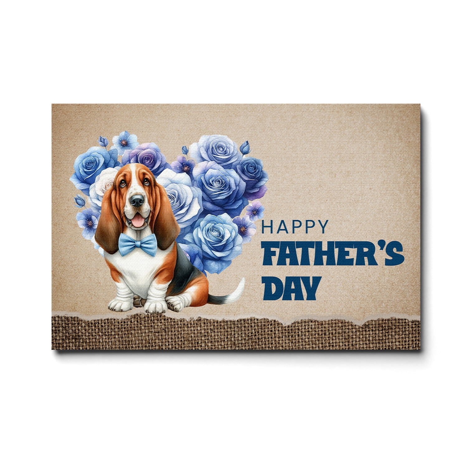 Basset Hound Proud Dad Happy Father's Day Horizontal Matte Canvas ...