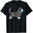 Basset Hound Puzzle Autism Awareness Autistic Womens Mens T-Shirt ...