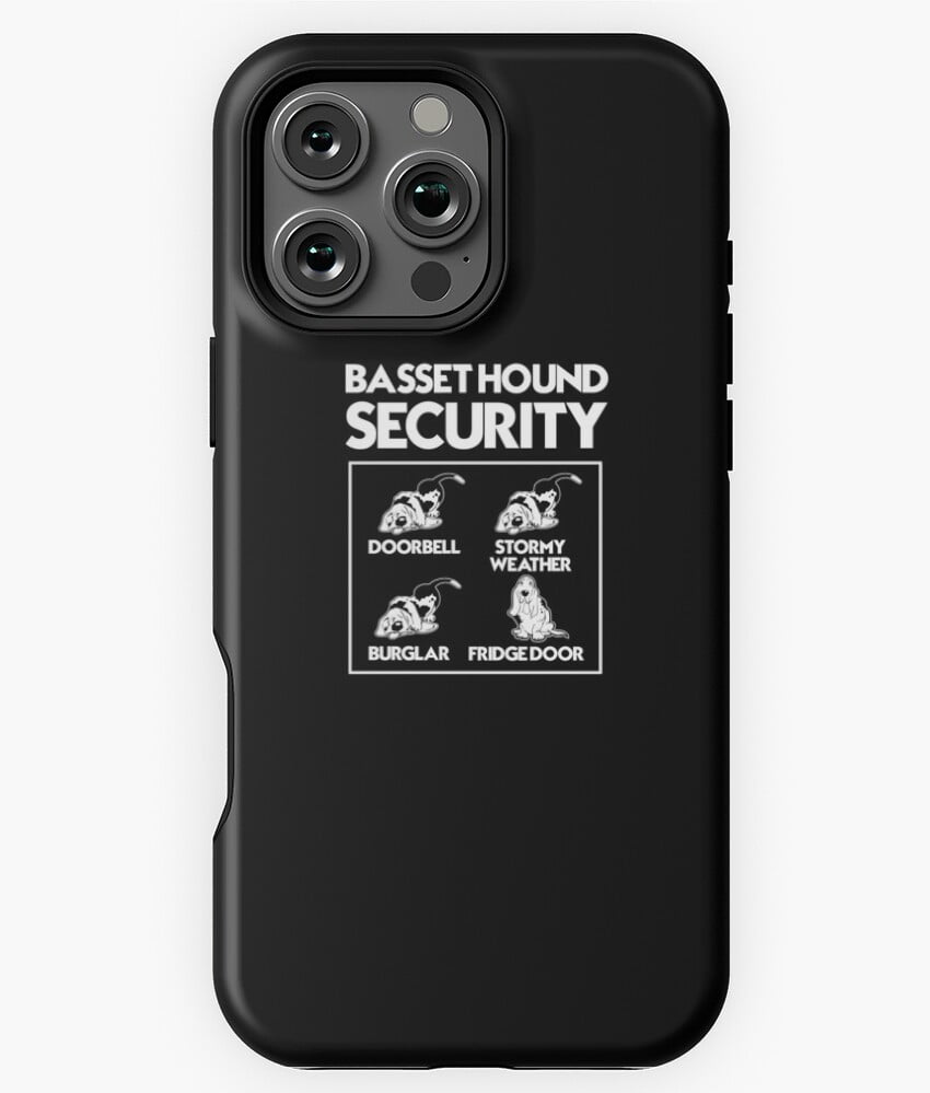 Basset Hound Security V5 Funny Dog Phone Case for iPhone 16 15 14 13 12 ...