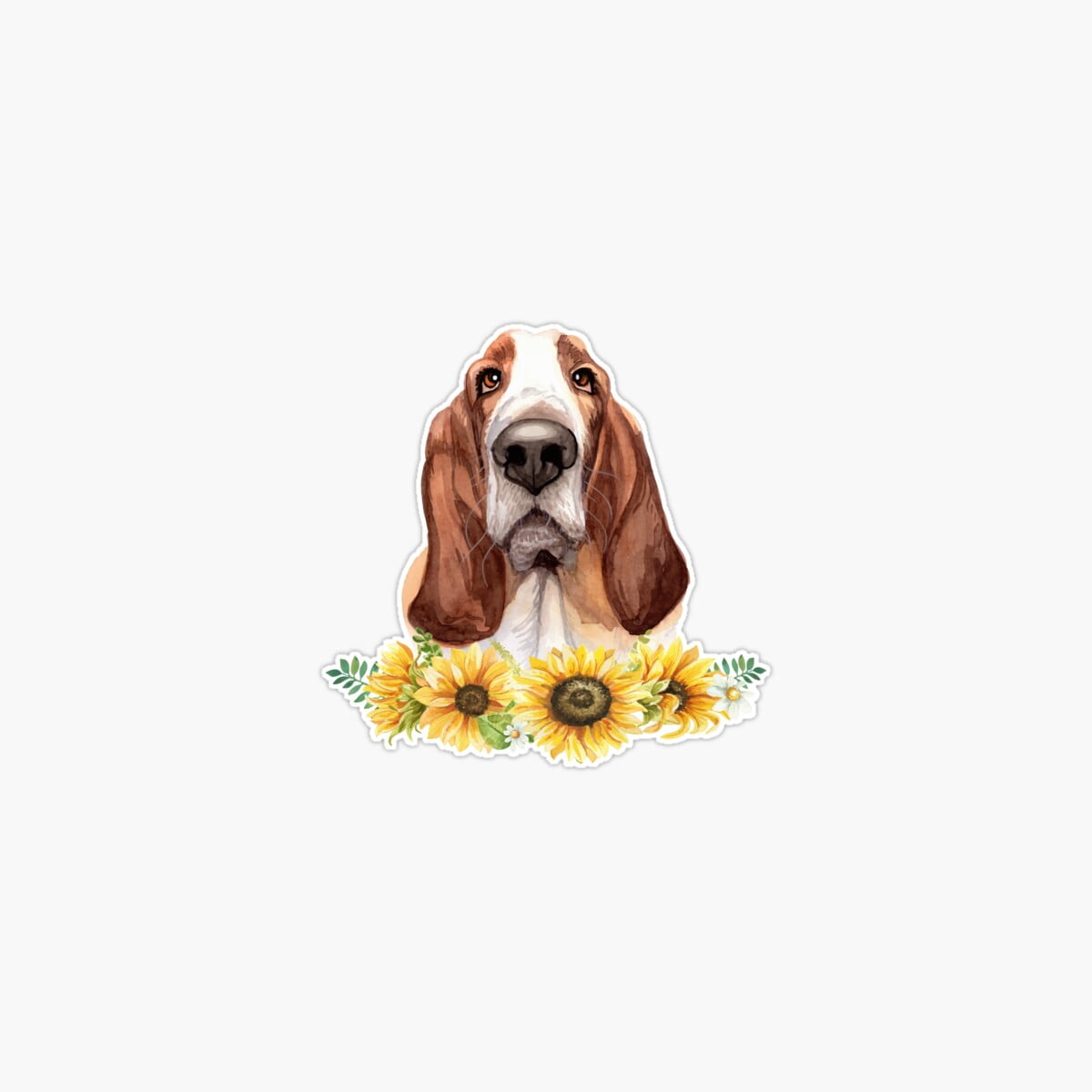 Basset Hound Sticker, Phone Decal Water Bottle Stickers Car Decals ...