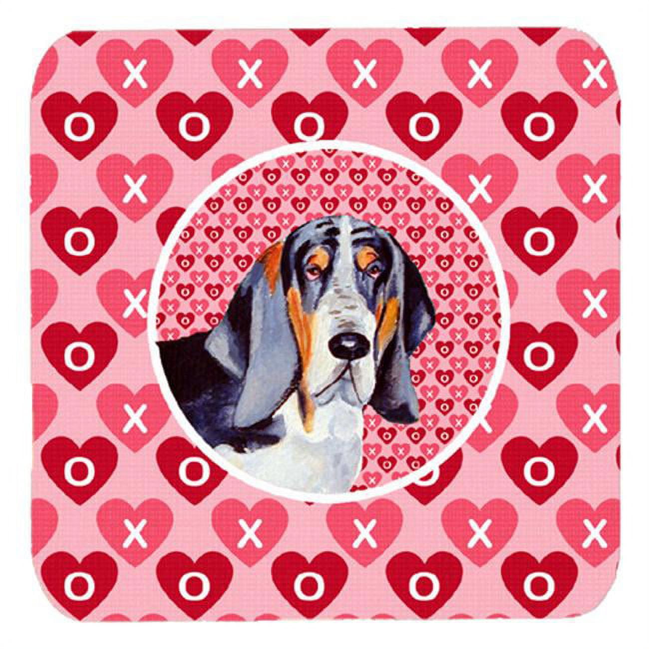 Basset Hound Valentines Love and Hearts Foam Coasters, Set - 4 ...