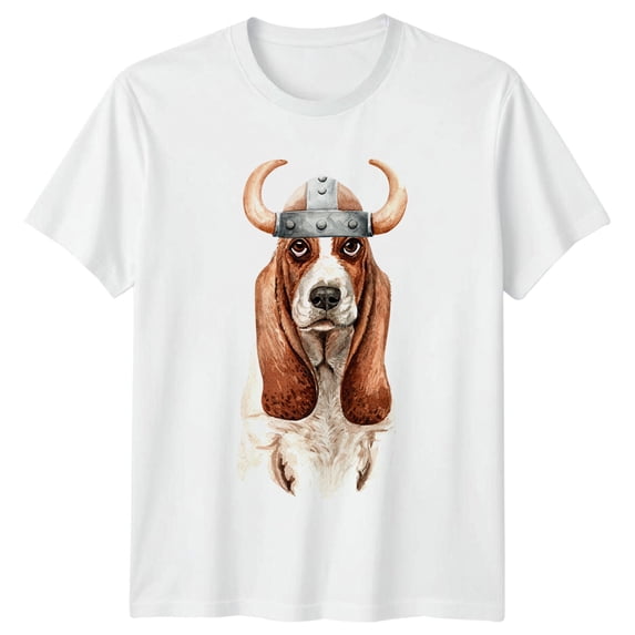 Basset Hound Viking Dog Mens T-Shirt Pet Tee - Walmart.com