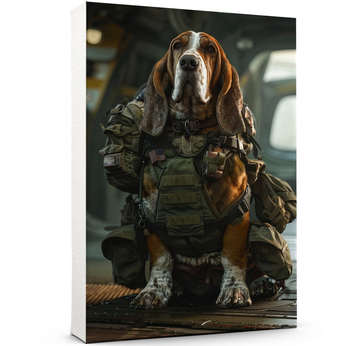 Basset Hound Wall Art Soilder Dog Posters - Basset Hound Dog Canvas ...