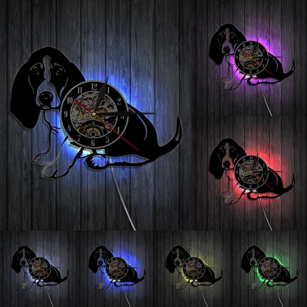 Basset Hound Wall Clock Dog Breed Pedigree Canine Animal Pet Puppy ...