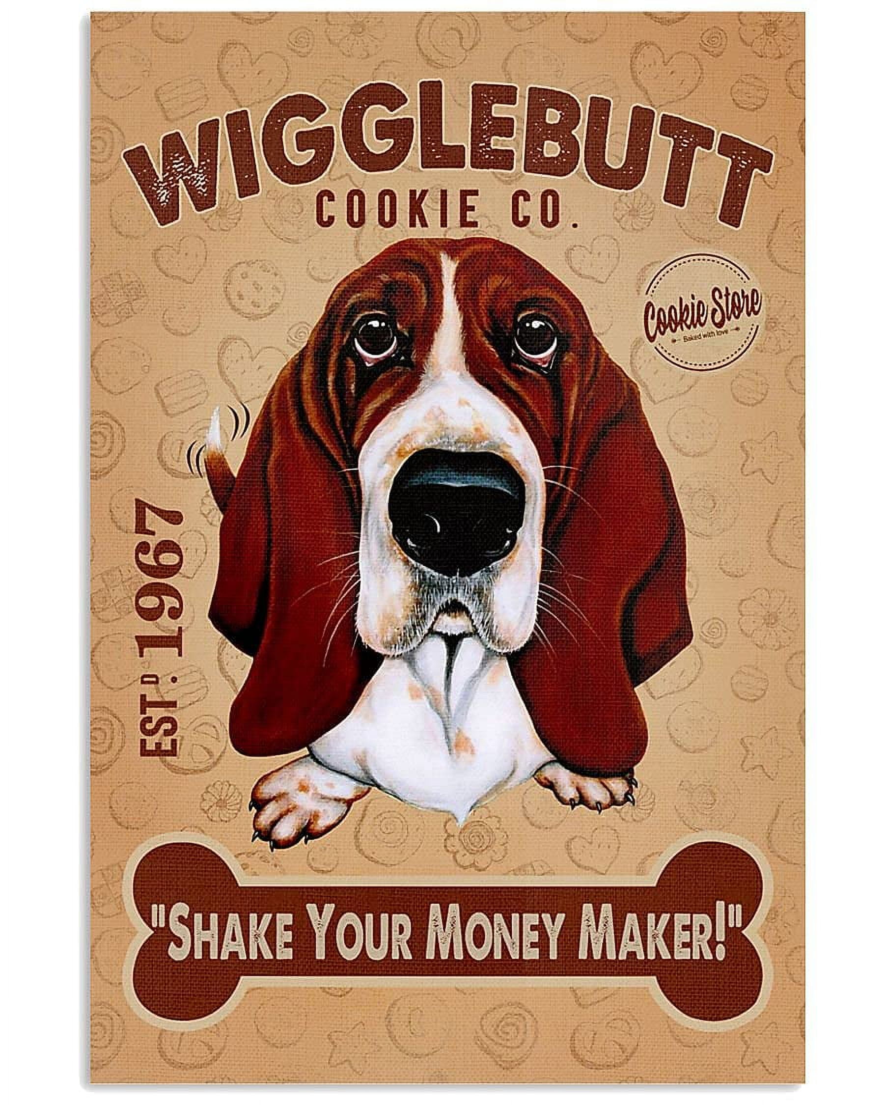 Basset Hound Wigglebutt Cookie Vintage Funny Aluminium Metal Sign For Home Bar Bathroom Toilet ...