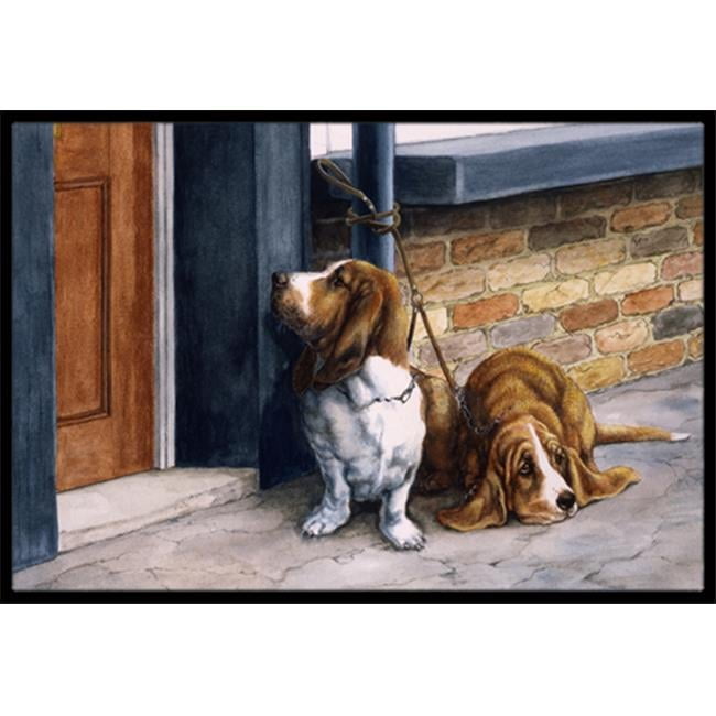 Bassets Basset Hound Durable Indoor/Outdoor Mat, 18 x 27, Welcome ...